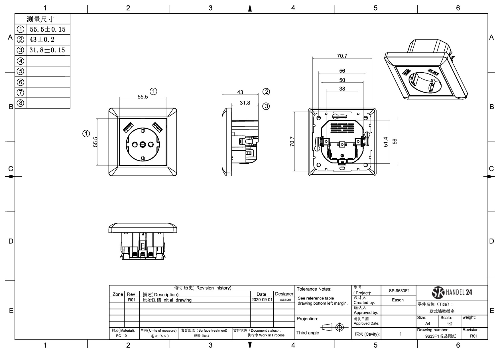 heimwerkerhit - 230V Steckdose mit 2 x USB Ladegeräten bis 3.4 A ...